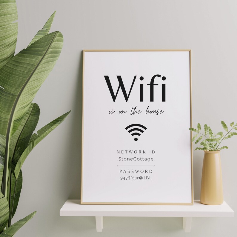Wifi Password Sign Editable Wifi Template Wifi Sign for - Etsy