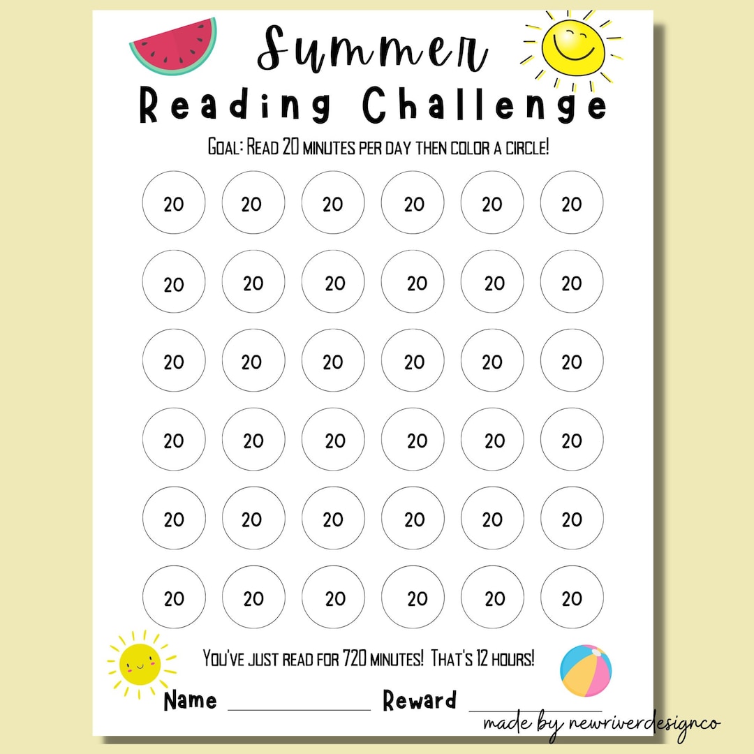 Summer Reading Challenge for Kids, Summer Reading Log, Kid's Book Tracker, Summer Book Challenge ...