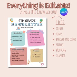 Boho Classroom Newsletter Template: Editable Teacher Handout (digital ...