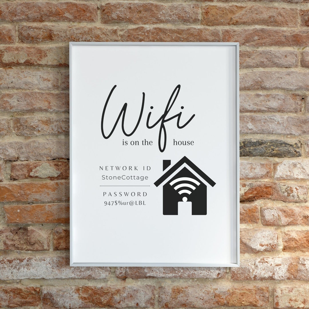 Wifi Password Sign, Printable Wifi PDF, Template for Wifi Sign, Wifi ...