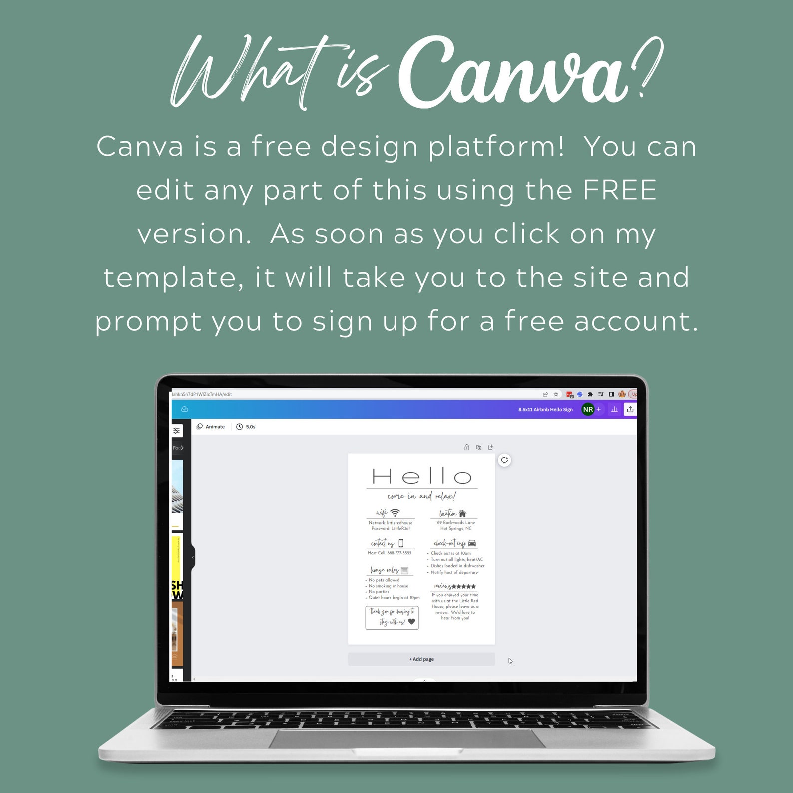 Welcome Sign for Airbnb Hosts Vacation Rental Printable - Etsy