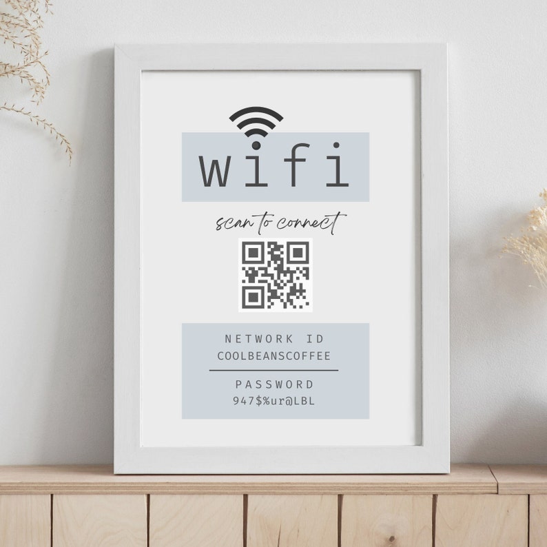 Wifi QR Code Sign Editable Wi-fi Template 1 Page Sign for - Etsy Wifi QR Code Sign Editable Wi-fi Template 1 Page Sign for - Etsy