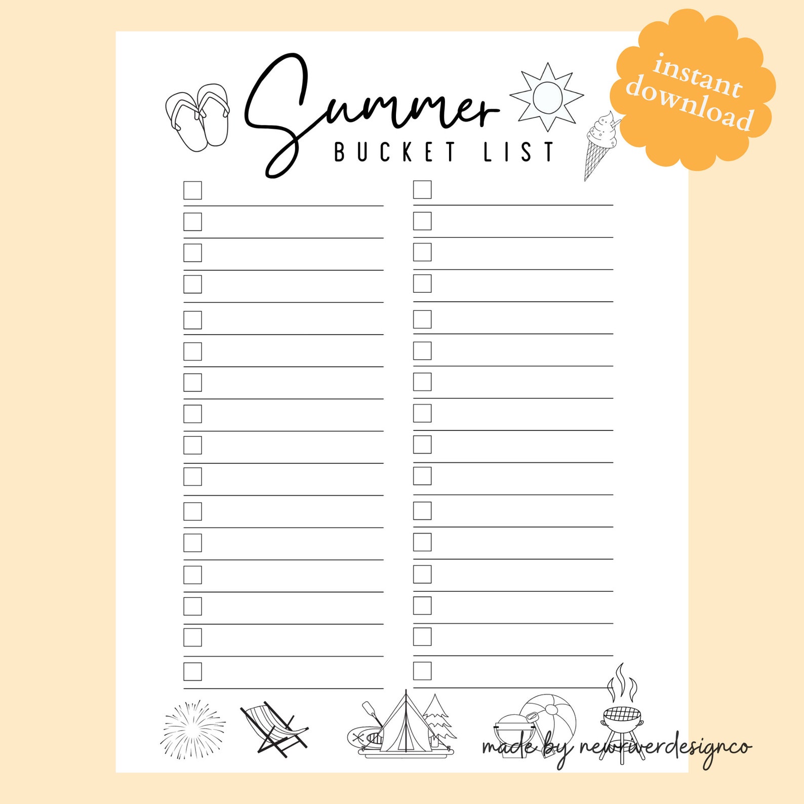 Summer Bucket List: Family Fun Checklist (digital Download) - Etsy