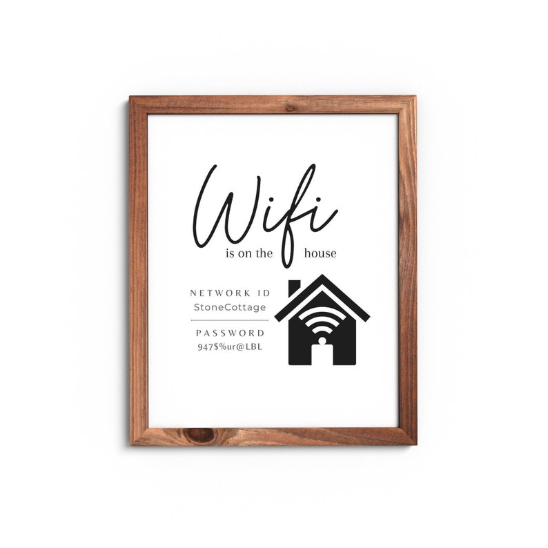 Wifi Password Sign Printable Wifi PDF Wifi Template Airbnb - Etsy