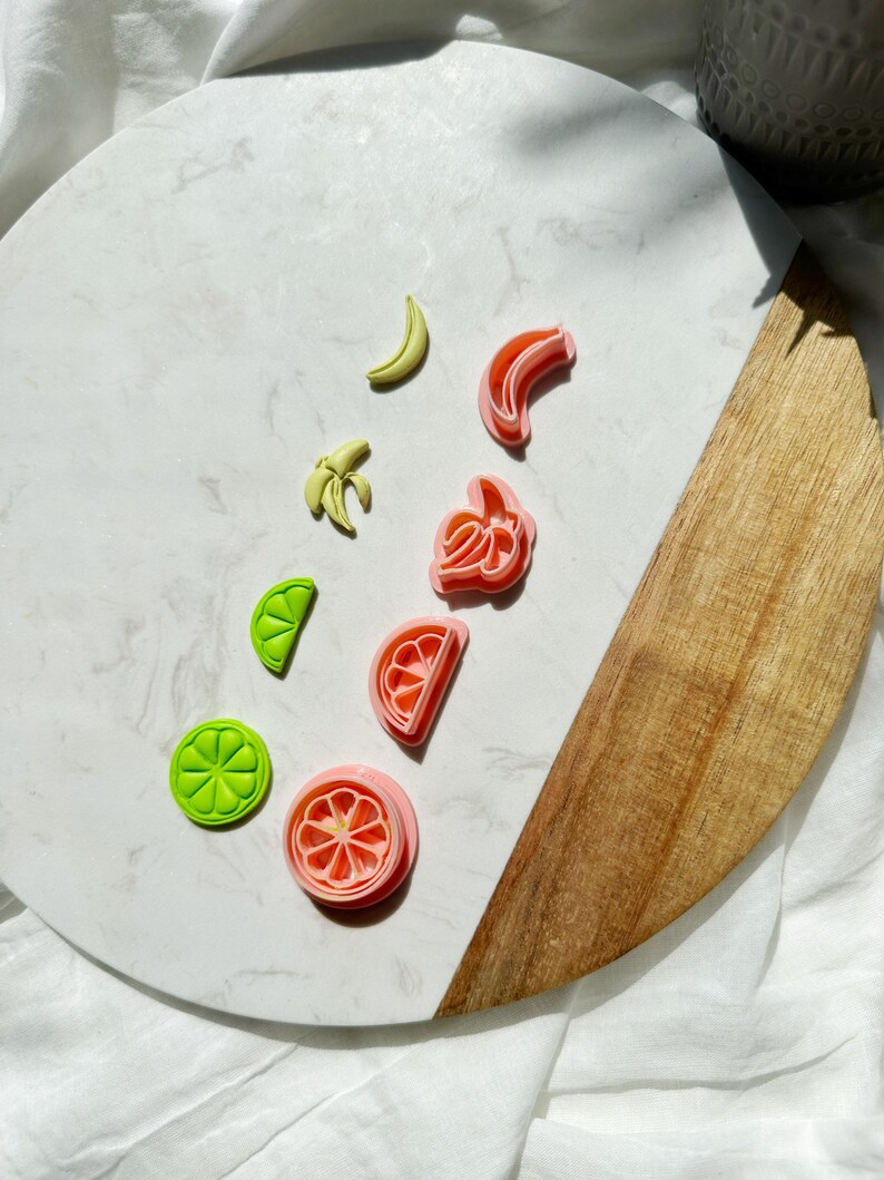Lime and Half Lime Fruit Clay Cutter| Polymer Clay| Lime Slice Clay ...
