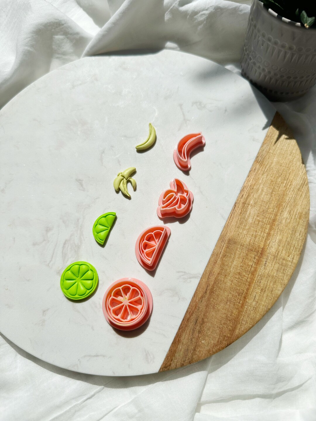 Lime and Half Lime Fruit Clay Cutter| Polymer Clay| Lime Slice Clay ...