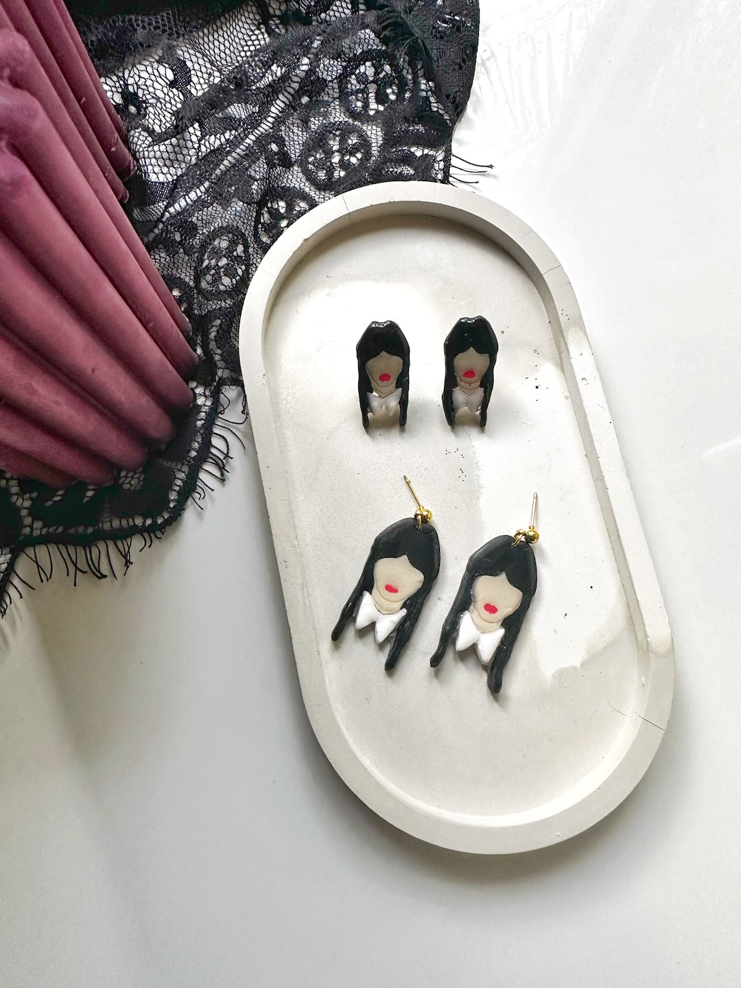 Wednesday Earrings| Addams Halloween Earrings | Halloween ...