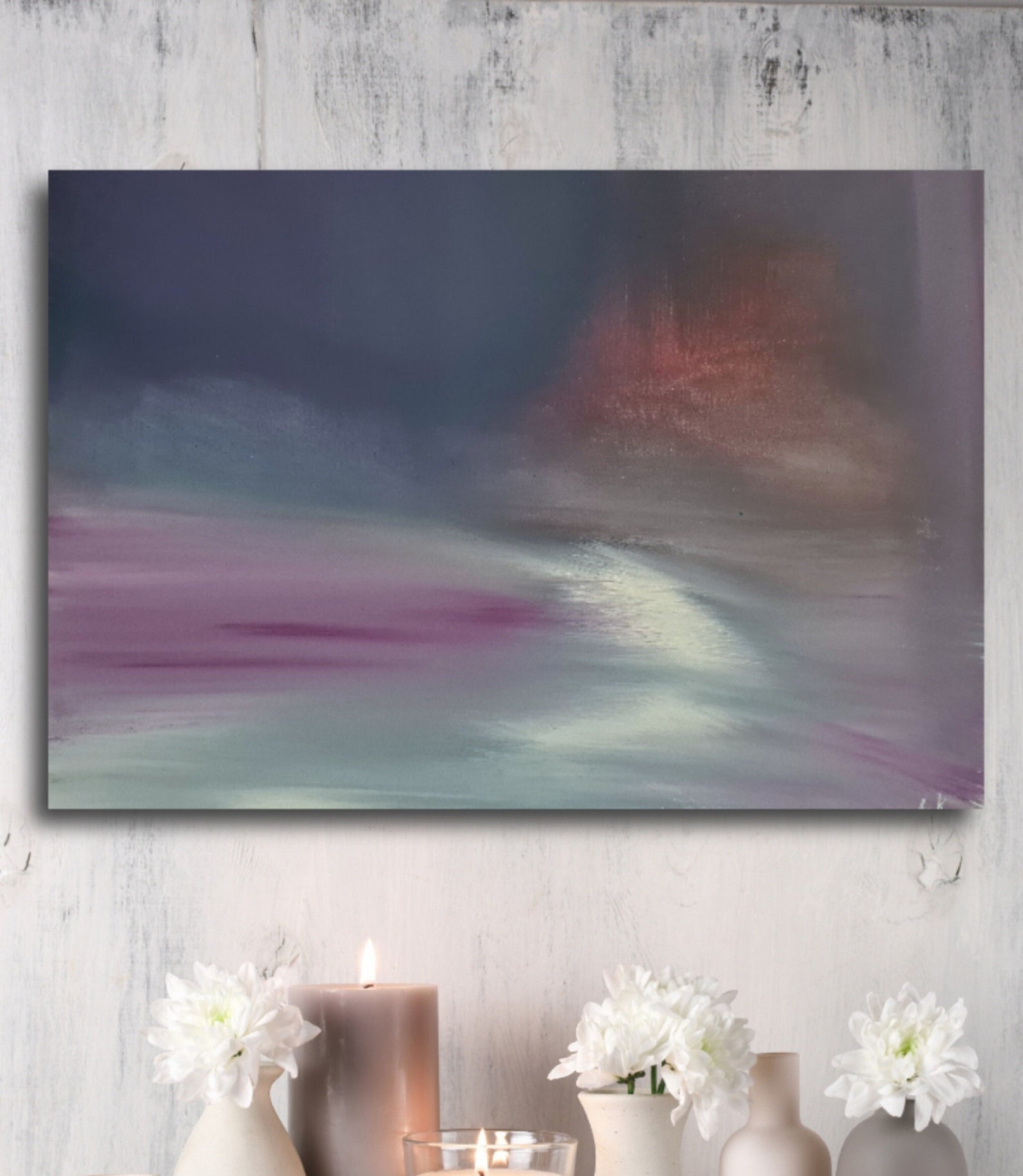 Original, Abstract Seascape Painting, on Canvas Board. Scottish Coast ...