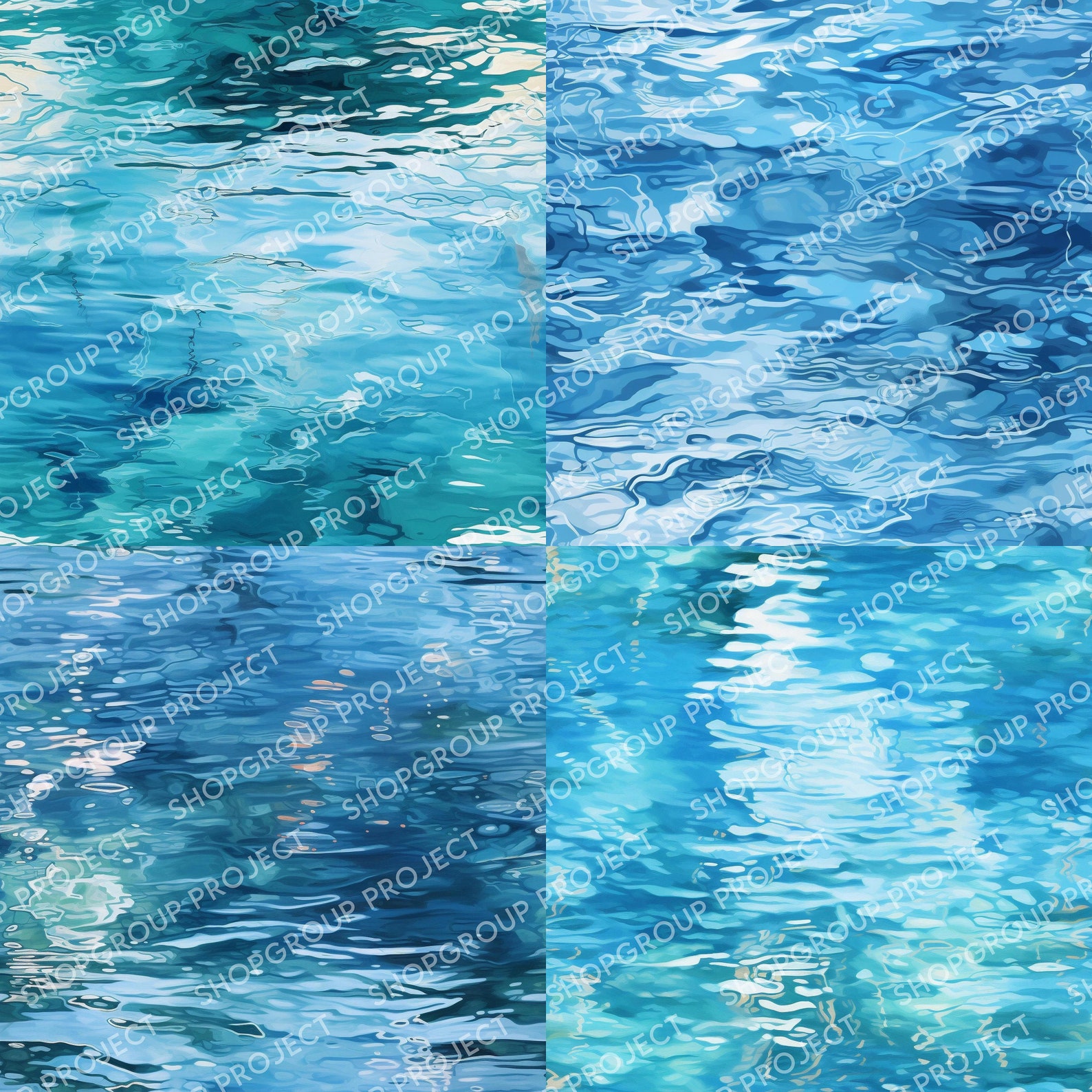 16 Seamless Water Patterns, Pond Digital Paper, Ocean Junk Journal ...