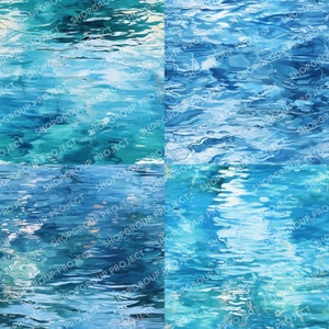 16 Seamless Water Patterns, Pond Digital Paper, Ocean Junk Journal ...