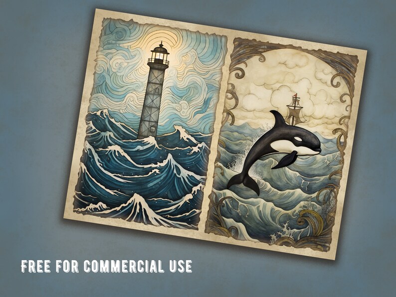 Whimsical Nautical Junk Journal Pages, Digital Scrapbook Paper Kit ...