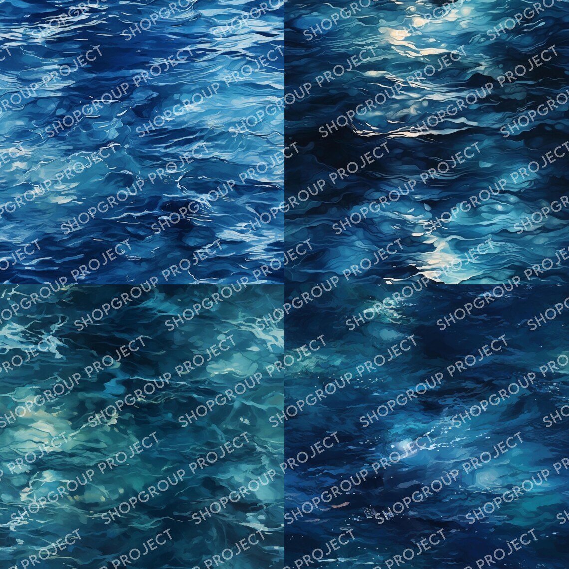 16 Seamless Water Patterns, Pond Digital Paper, Ocean Junk Journal ...