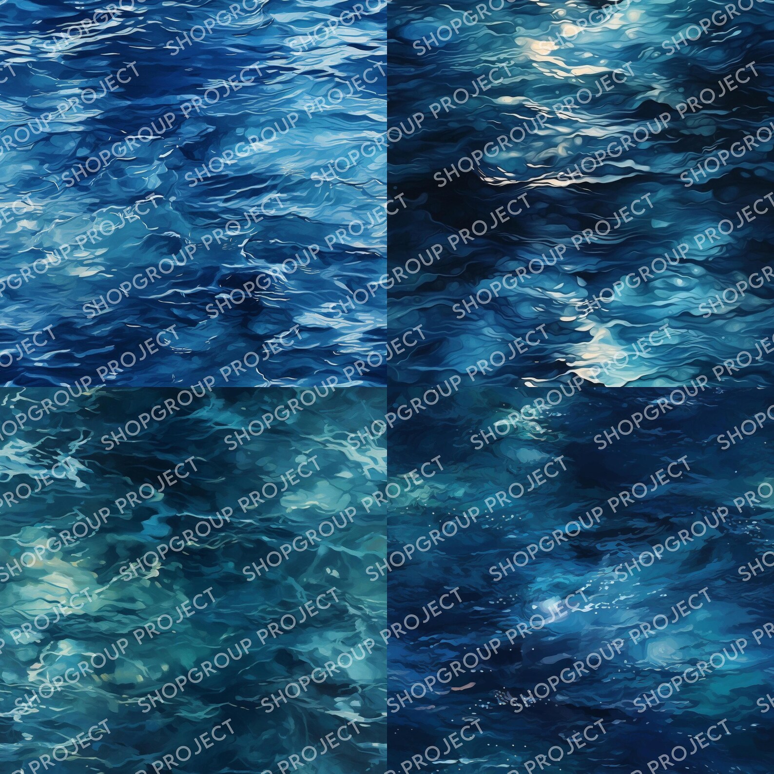 16 Seamless Water Patterns, Pond Digital Paper, Ocean Junk Journal ...