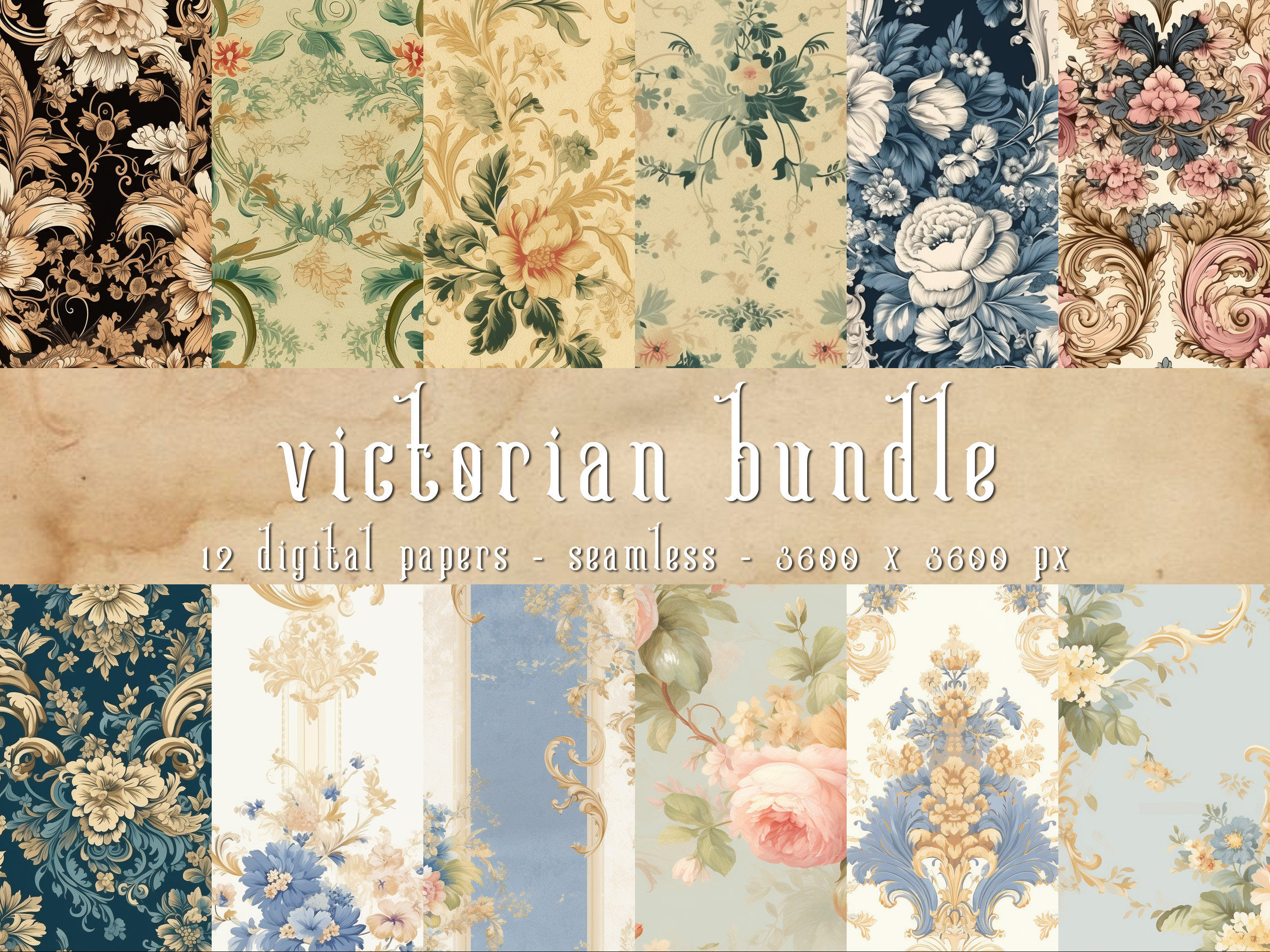 Victorian Digital Paper, Printable Junk Journal Pages, Collage Pages ...