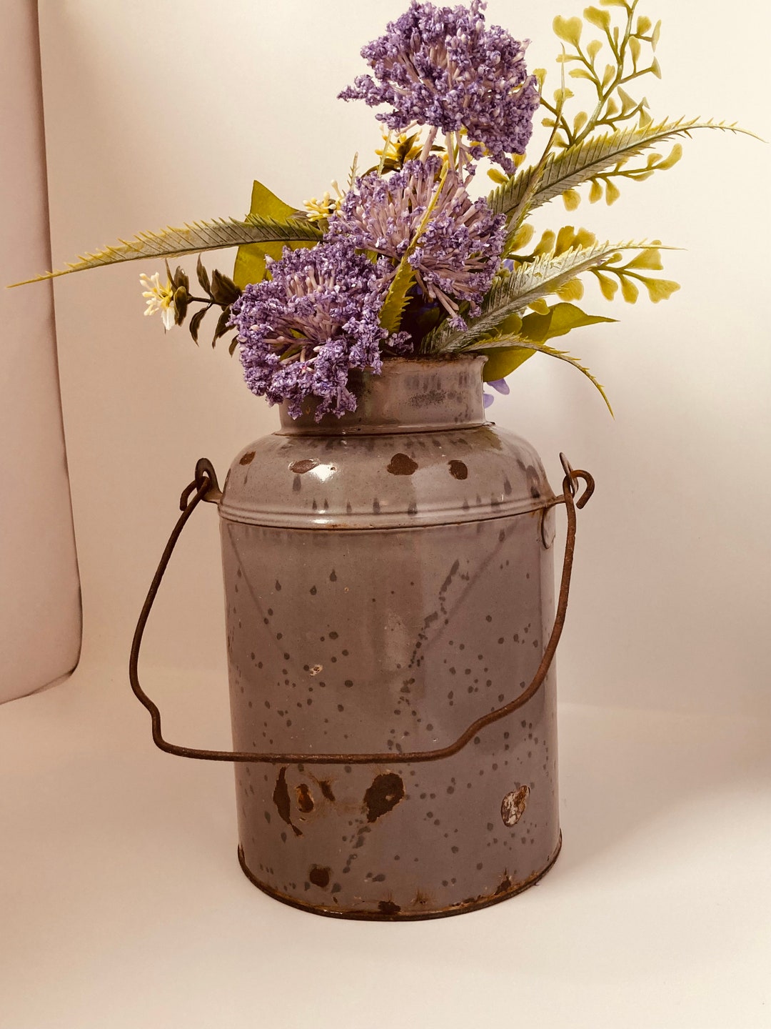 1920s Gray Graniteware Small Milk Can - Etsy