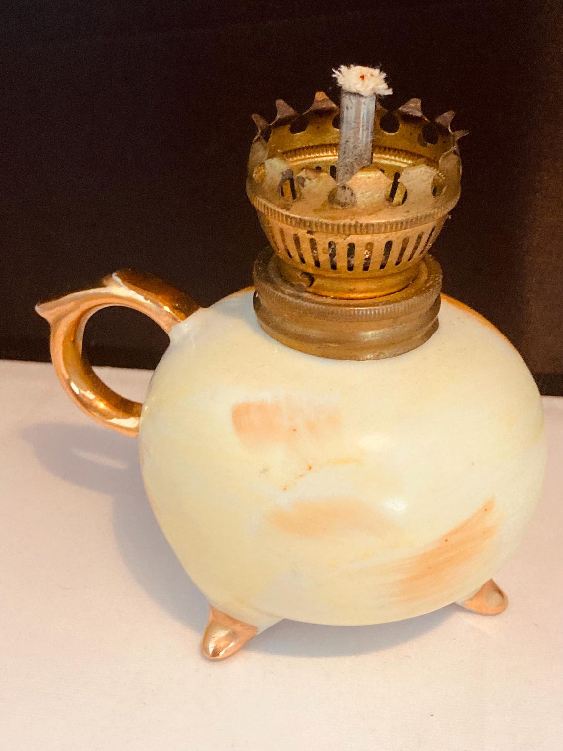 Enesco Miniature Porcelain Han Painted Oil Lamp - Etsy