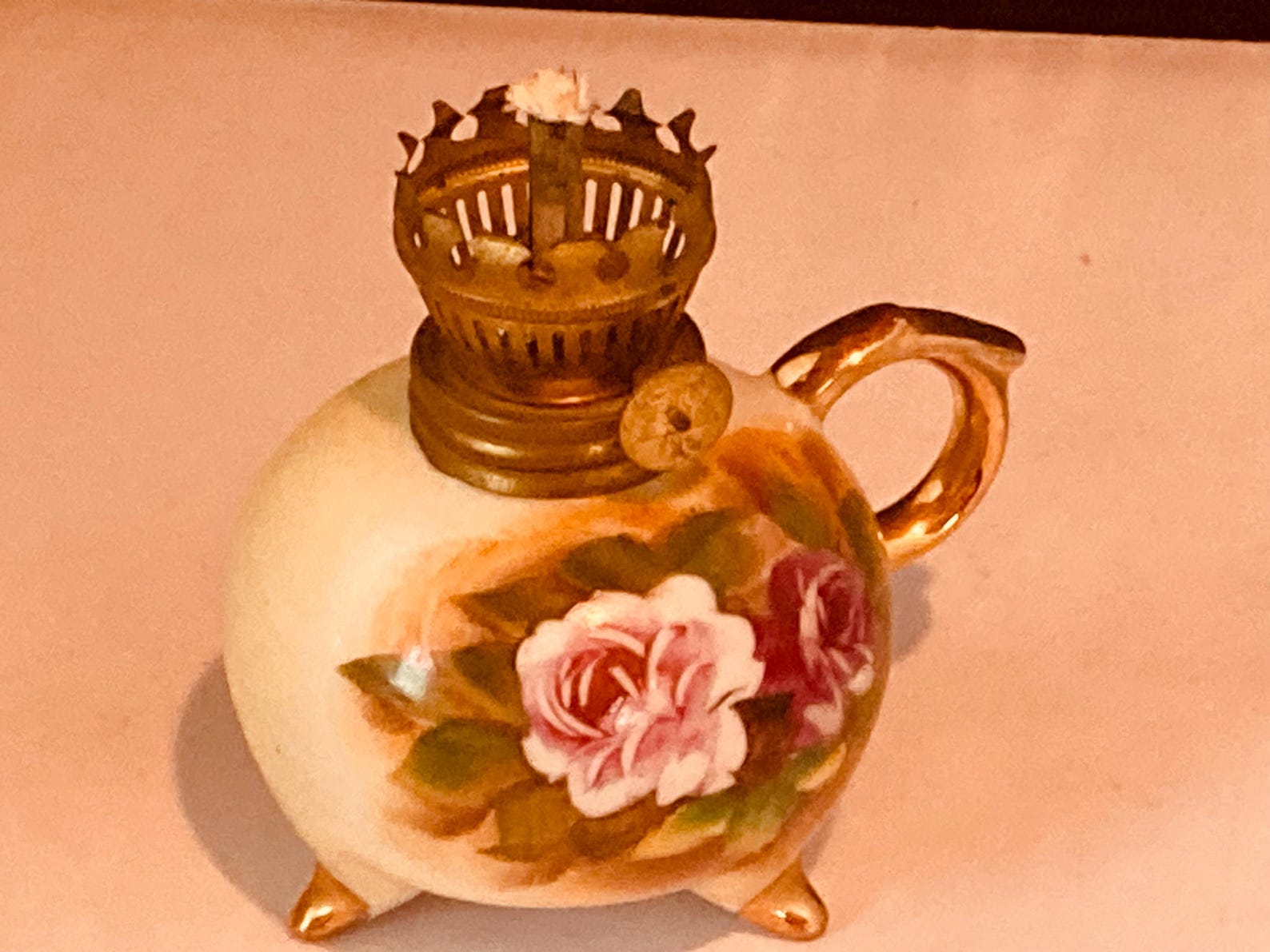 Enesco Miniature Porcelain Han Painted Oil Lamp - Etsy