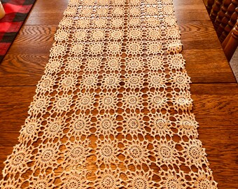 Vintage Hand Crocheted Table Runner, Antique Table Scarf, Antique ...