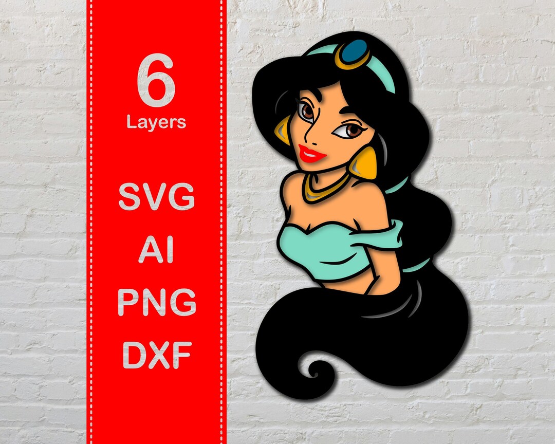 Princess Cartoon Character Multilayer Laser Cut SVG DXF Mdf Wood Steel ...