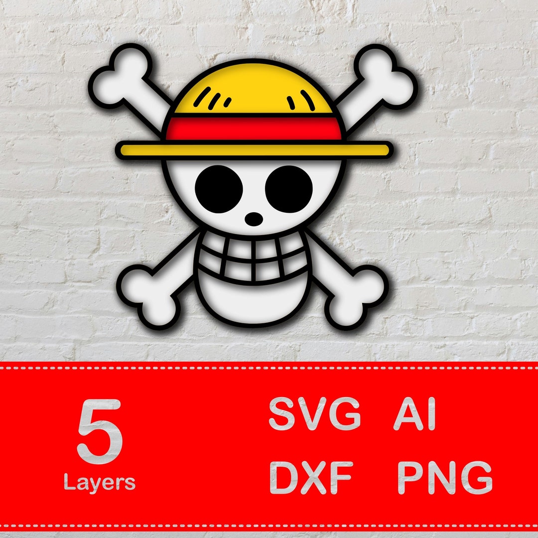 Pirate Jolly Roger Japan Anime Multilayer SVG DXF Design Wood Steel ...