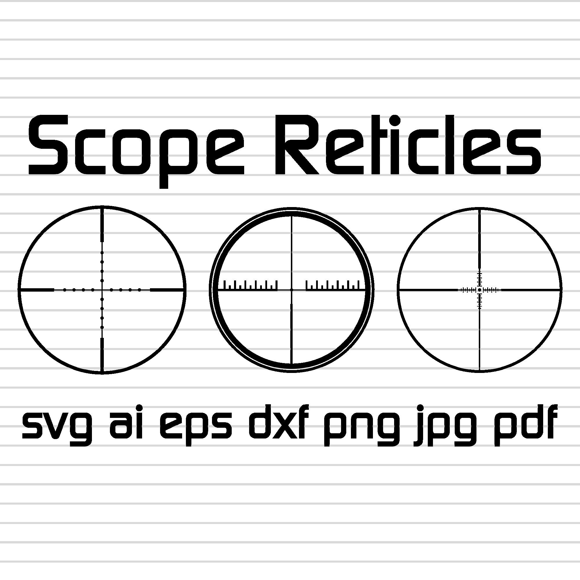 Sniper Rifle Scope Reticles Svg Reticle Crosshair Marking - Etsy