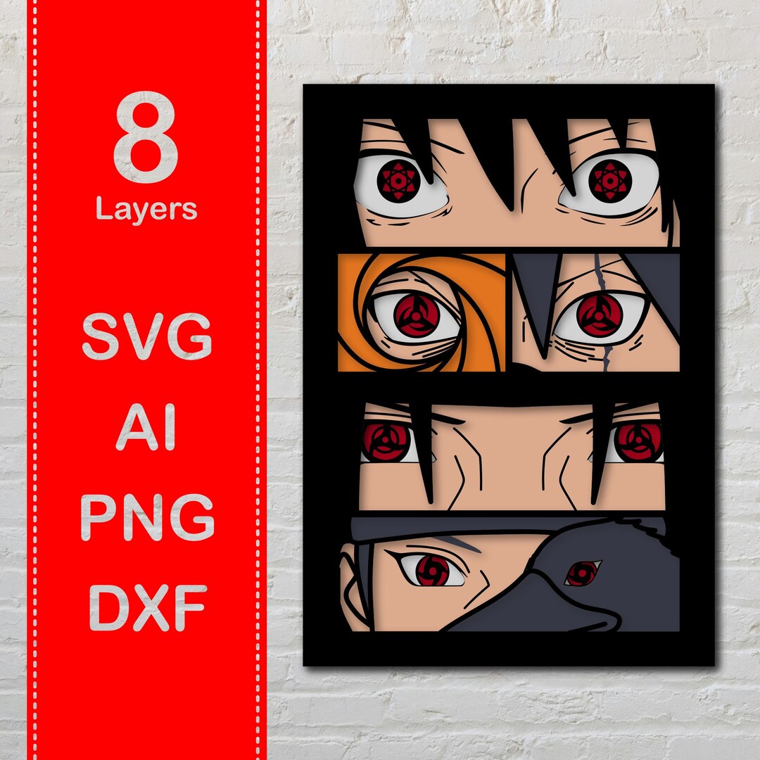 Sharingans Eye Ocular Jutsu Users Ninja Anime Character Layered SVG DXF ...