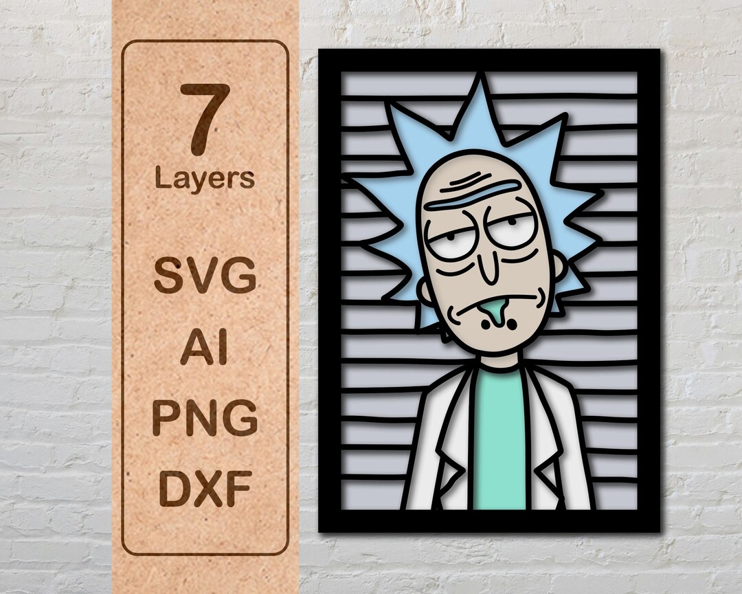 Rick Mugshot Multilayer SVG DXF Design Wood Veneer Chipboard Steel ...