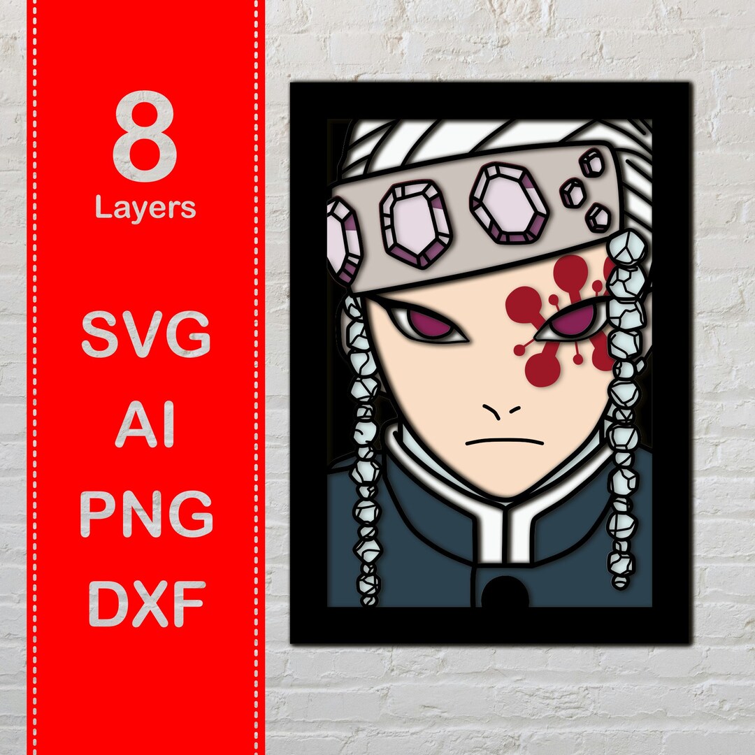 Demon Anime Character Layered SVG DXF Design Wood Steel Paper Cardboard ...
