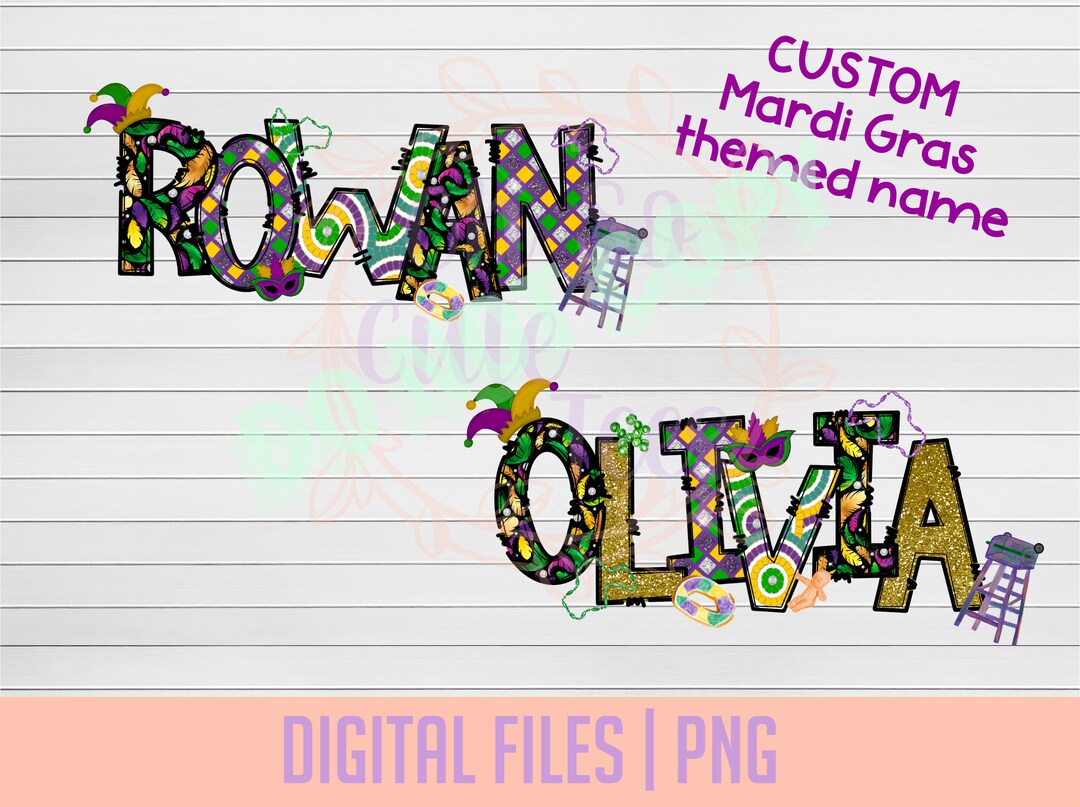 Custom Mardi Gras Name Digital File PNG - Etsy