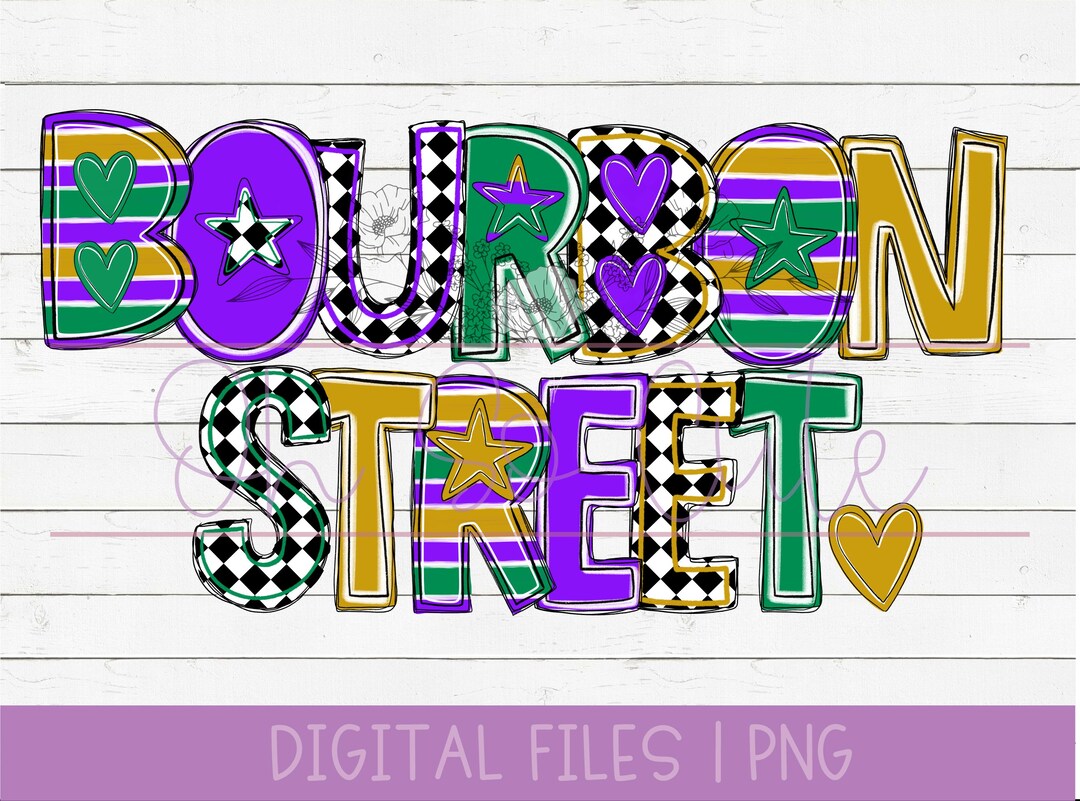 Bourbon Street Mardi Gras, Checkered, Fun, Digital Download PNG - Etsy