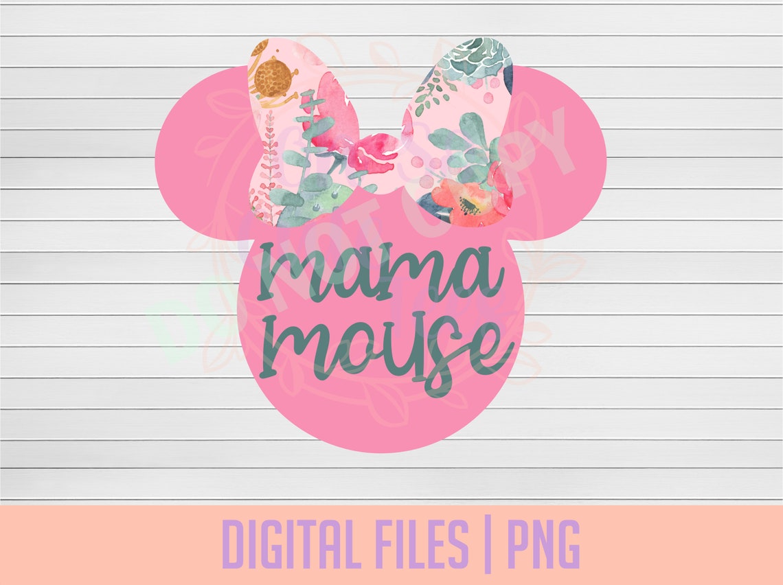 Floral Minnie Mouse, Mama Mouse DIGITAL DOWNLOAD PNG, Sublimation - Etsy