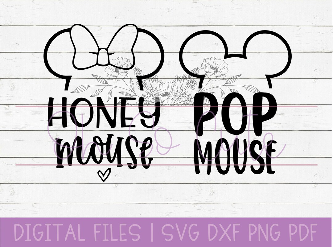 Mouse BUNDLE DIGITAL DOWNLOAD Svg, Dxf, Png, Pdf, Family, Honey Mouse ...