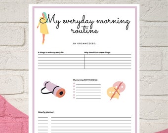 Morning Routine Digital Download Downloadable PDF Daily - Etsy