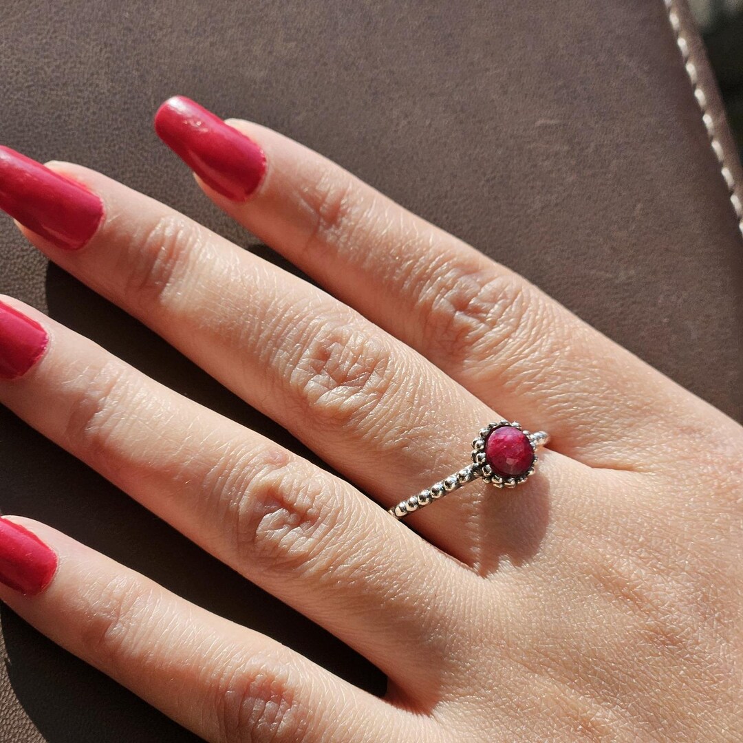 Pandora Ruby Ring Fine Jewelry Silver Ring Affordable Semi Precious ...