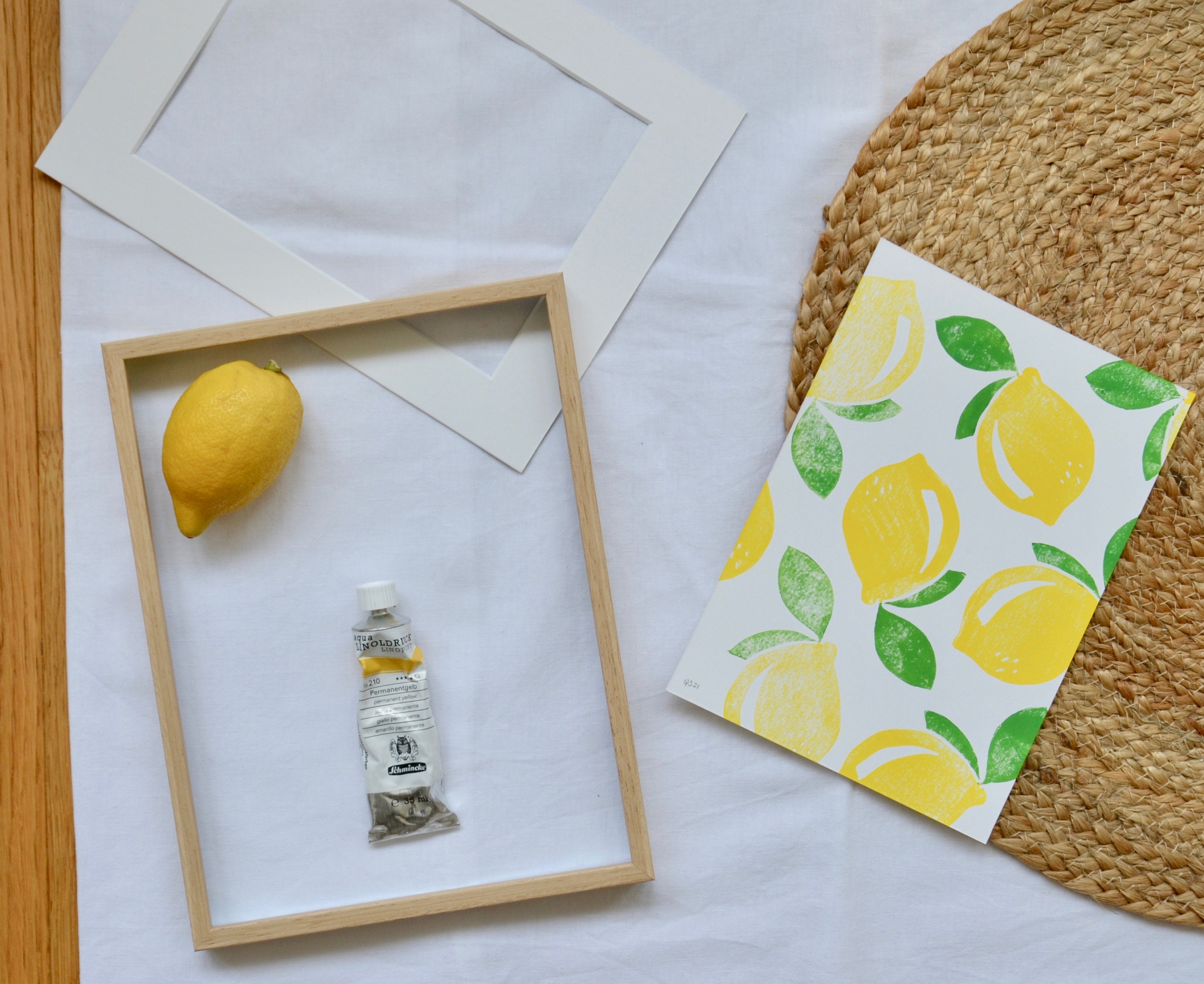 Lemons Handmade Lemon Linocut - Etsy