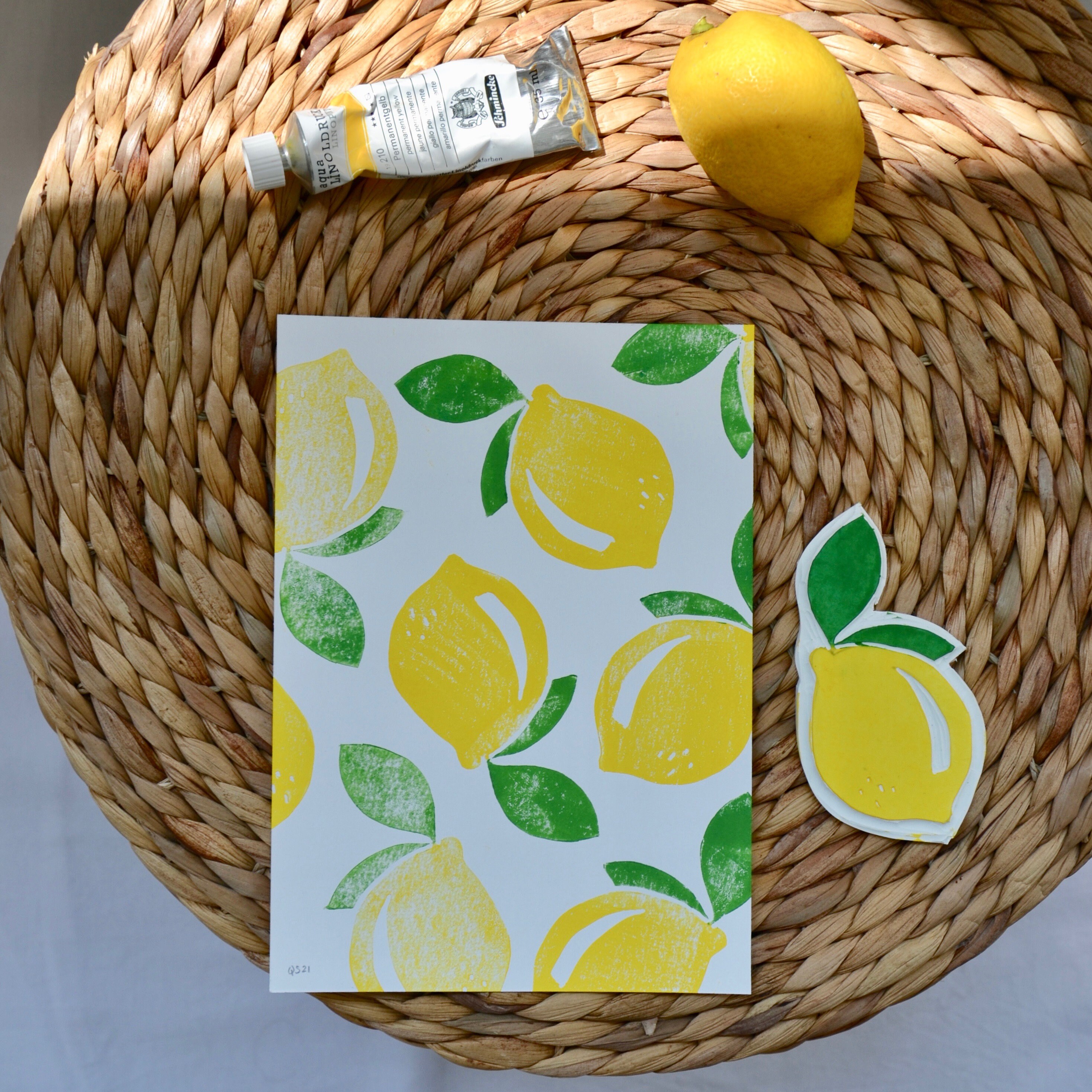 Lemons Handmade Lemon Linocut - Etsy