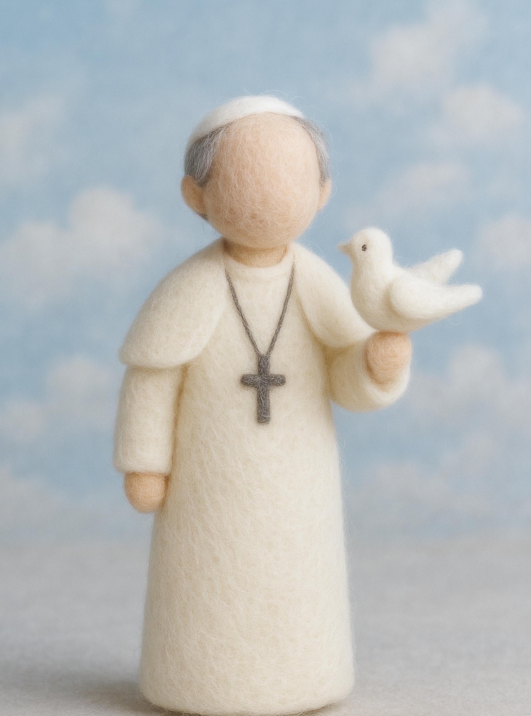 Needle Felted Pope Francis Memorial Figurine – Waldorf Inspired Wool ...