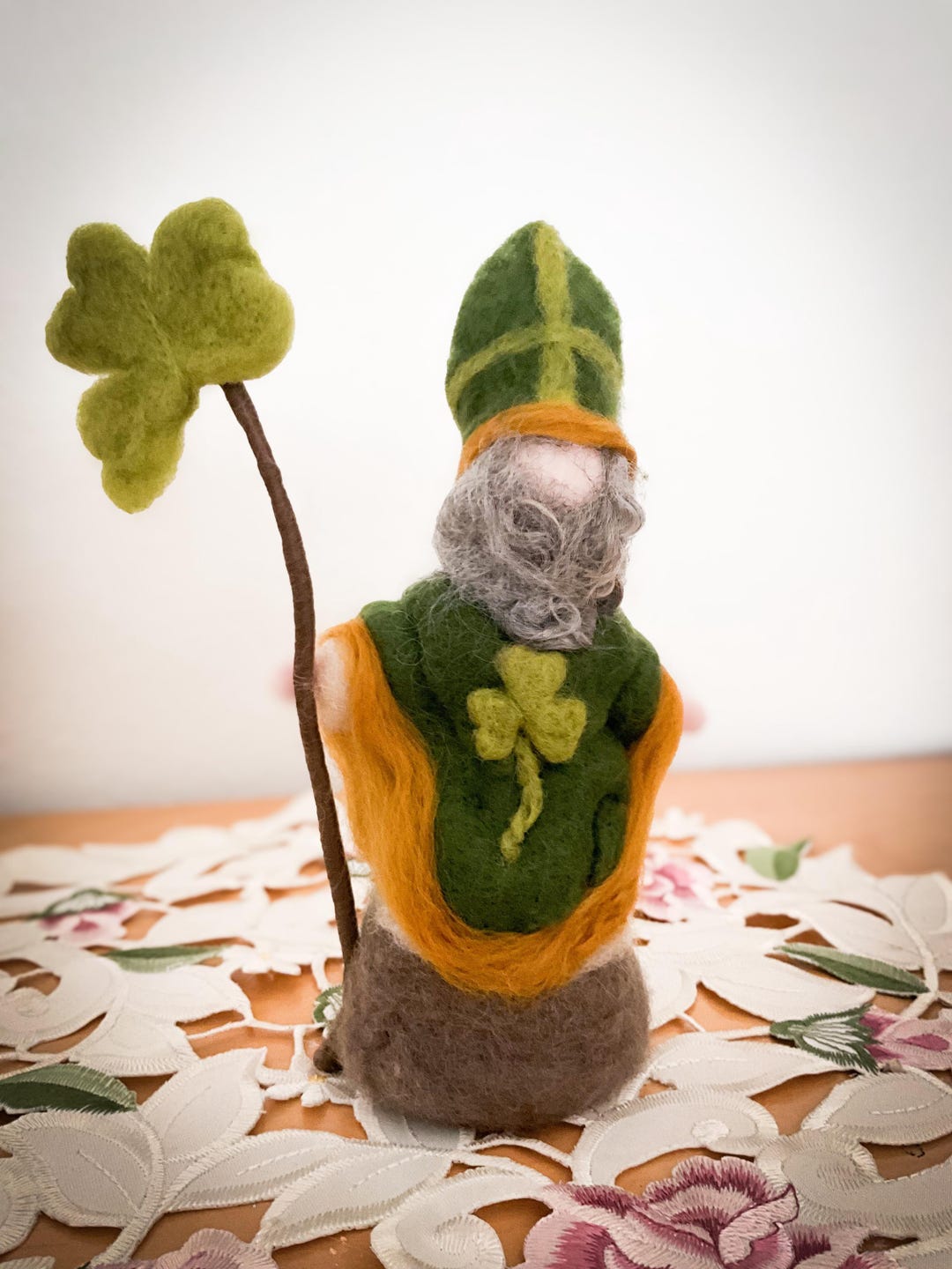 Needle Felted Saint Patrick Doll – Waldorf Irish Decor, St. Patrick’s ...