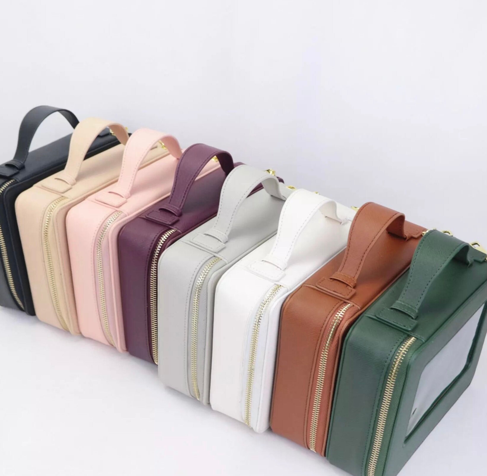 Customized Letters Colorful Saffiano Portable Cosmetic Case Travel ...