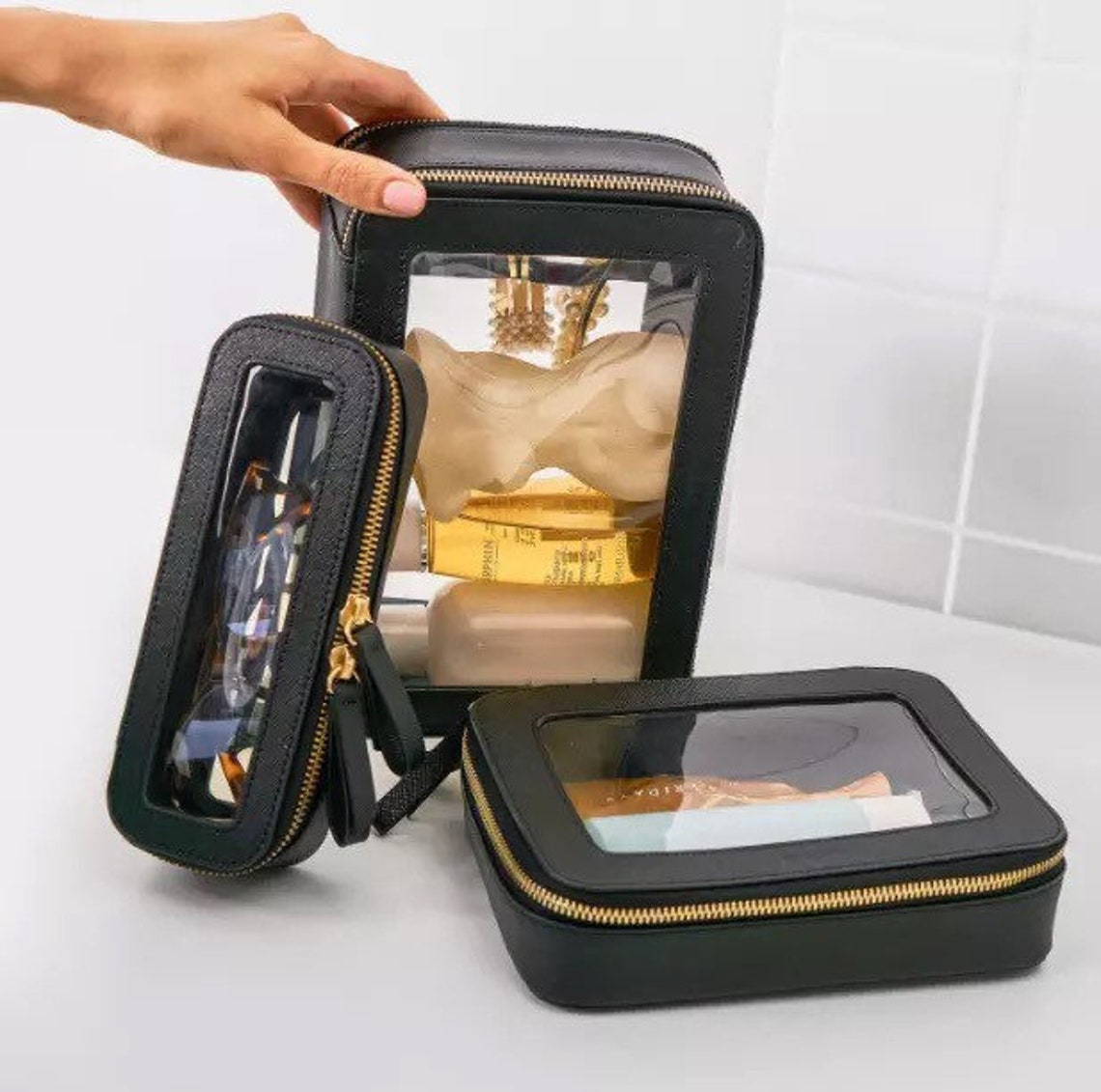 Customized Letters Colorful Saffiano Portable Cosmetic Case - Etsy