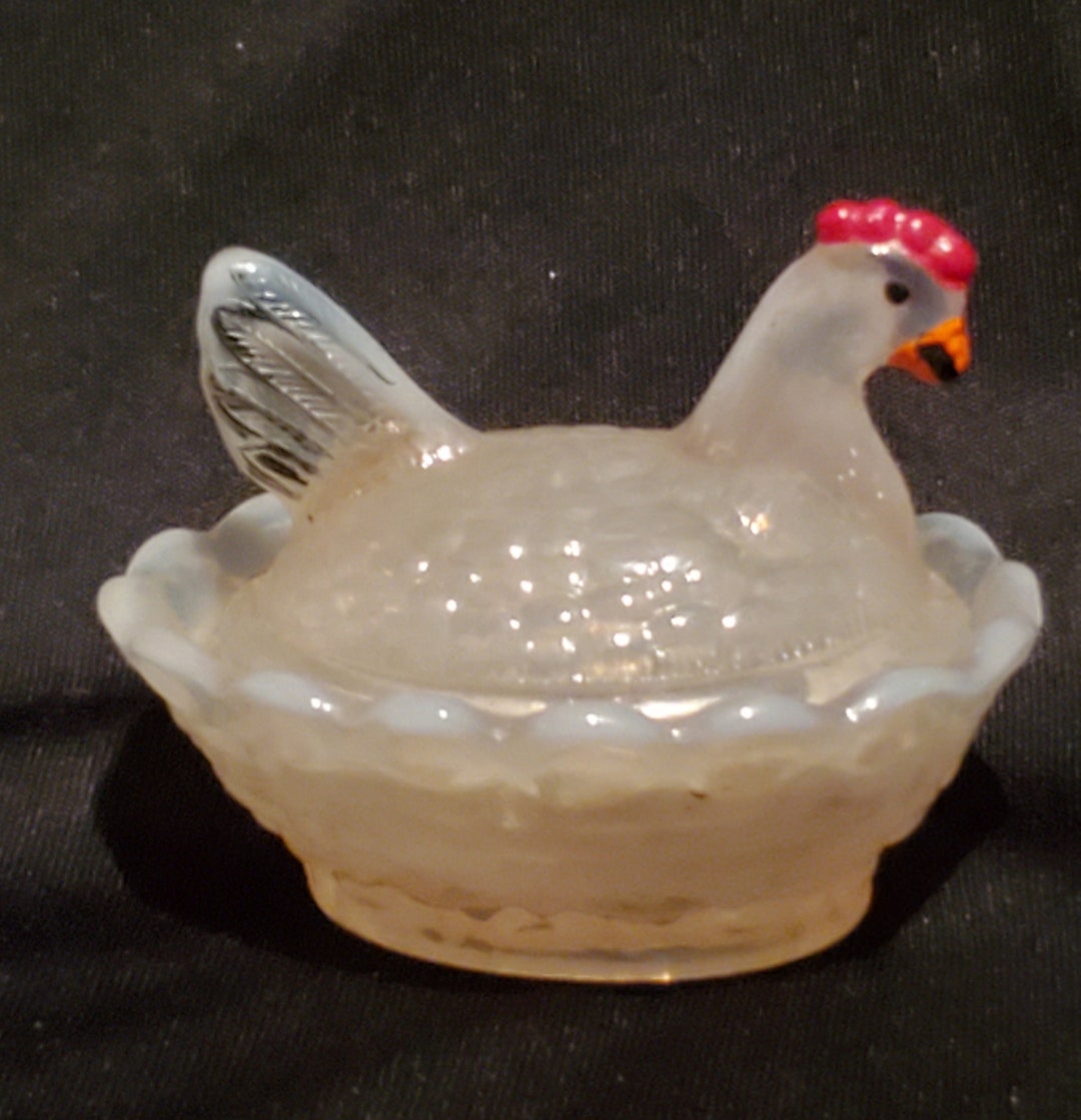 Boyd Glass Salt Cellar Hen on Nest. Hand Painted and Signed Boyd ...