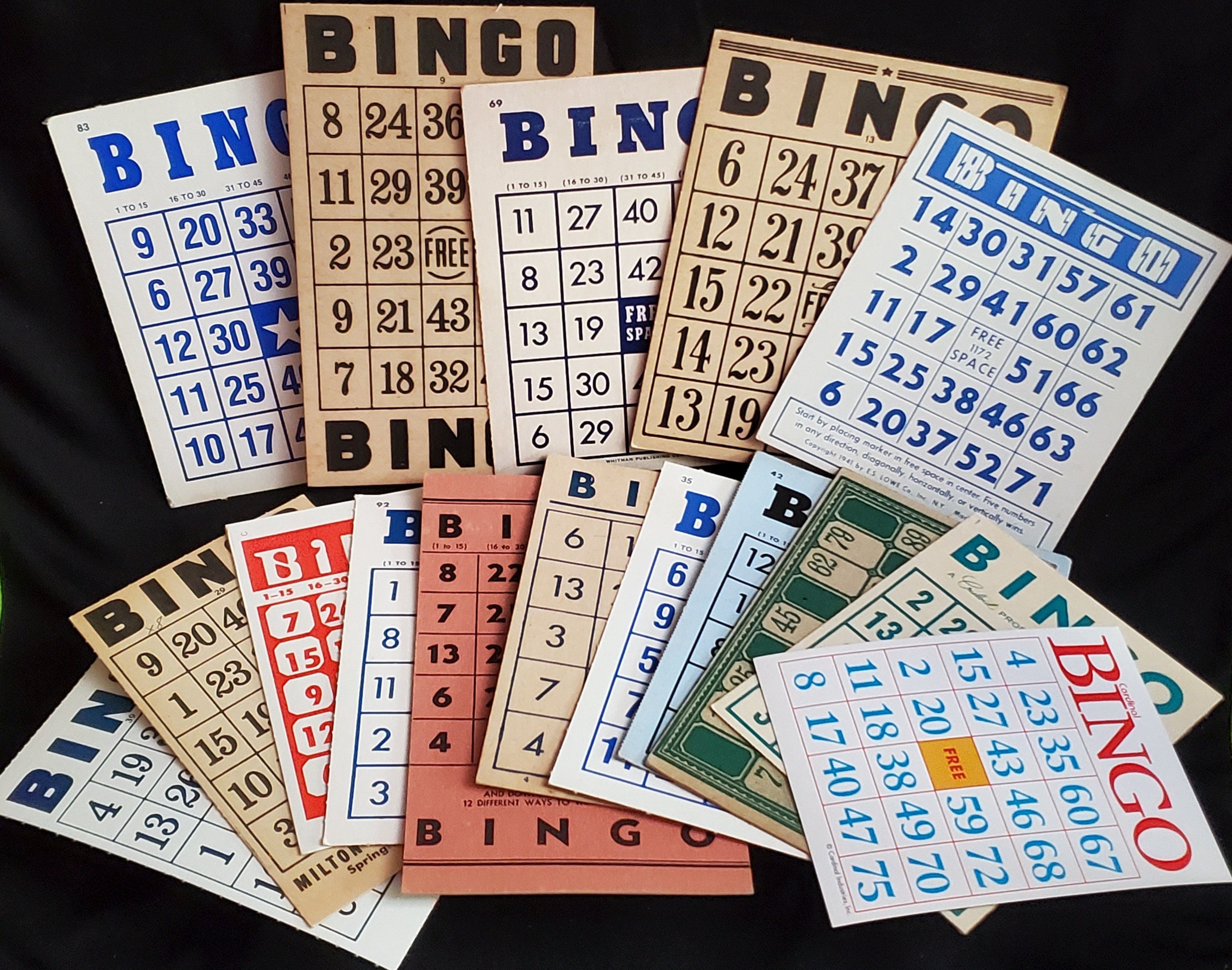 15 Bingo Cards, Vintage Bingo Cards, Junk Journal Cards, Collage Kit - Etsy