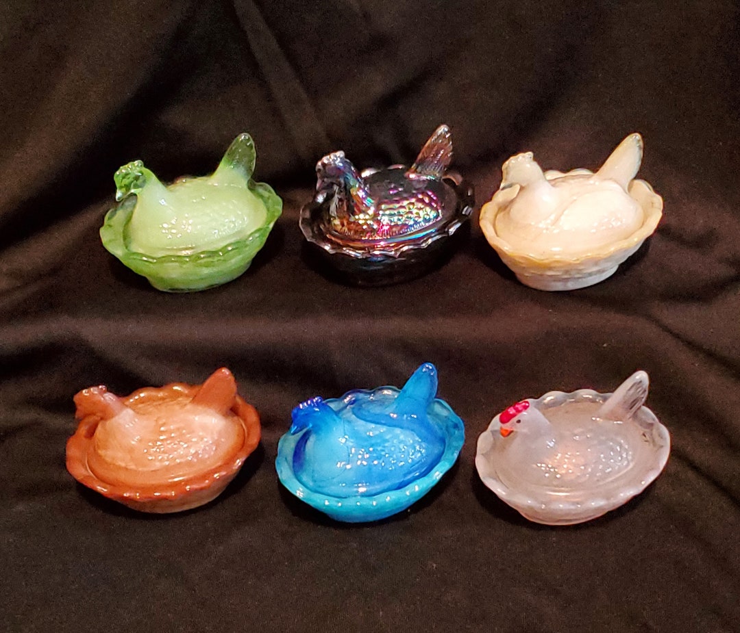 Boyd Glass Salt Cellar Hen on Nest Slag Glass Hen on Nest - Etsy