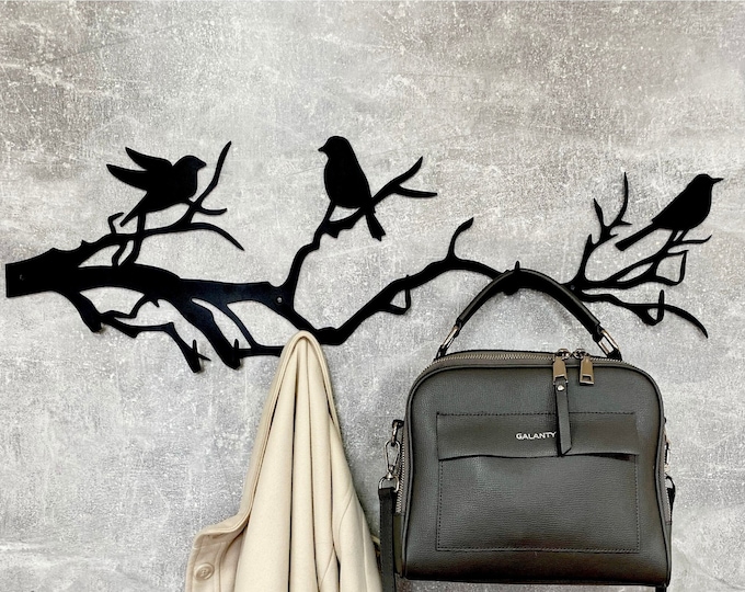 Large , Oversize 6 Hook Branch Coat Rack , Wall Mounted Very Sturdy for ...