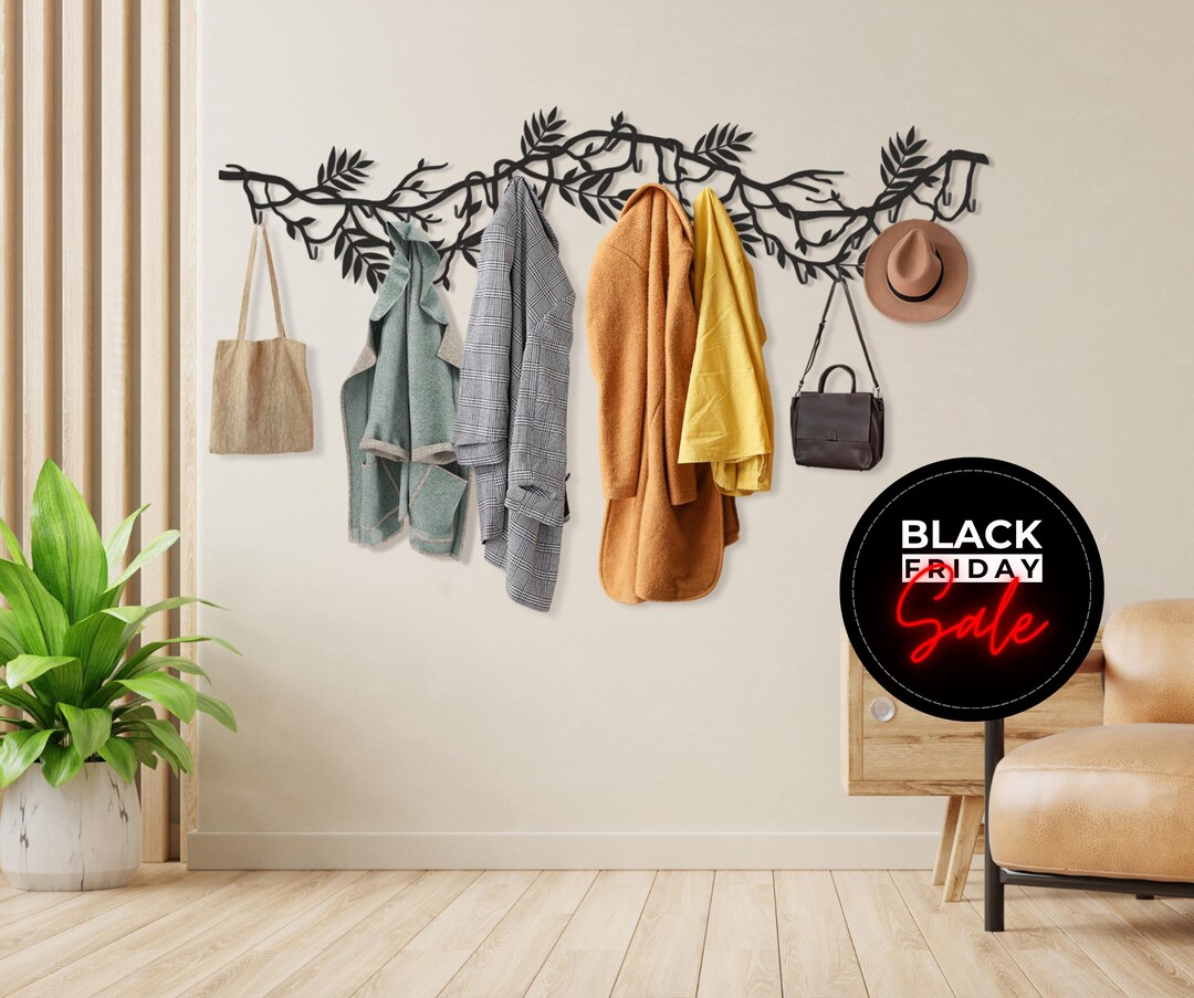 Black Friday Sale 2024, Cyber Monday, Large Metal Wall Hanger, Coat ...