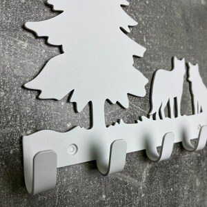 Wildlife Wall Mounted Key Rack, Custom Key Holder, White Key Storage ...