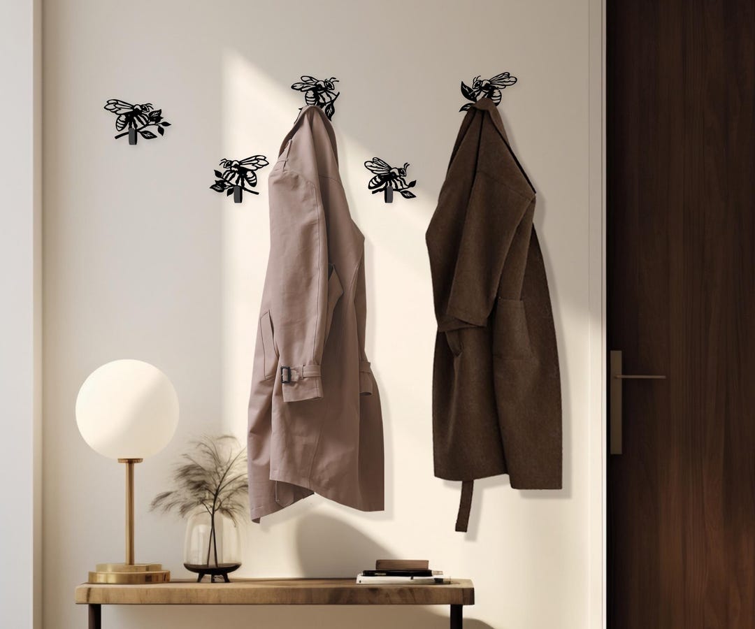 Unique Wall Hooks, Metal Animal Hooks, Honey Bee Decor, Housewarming ...