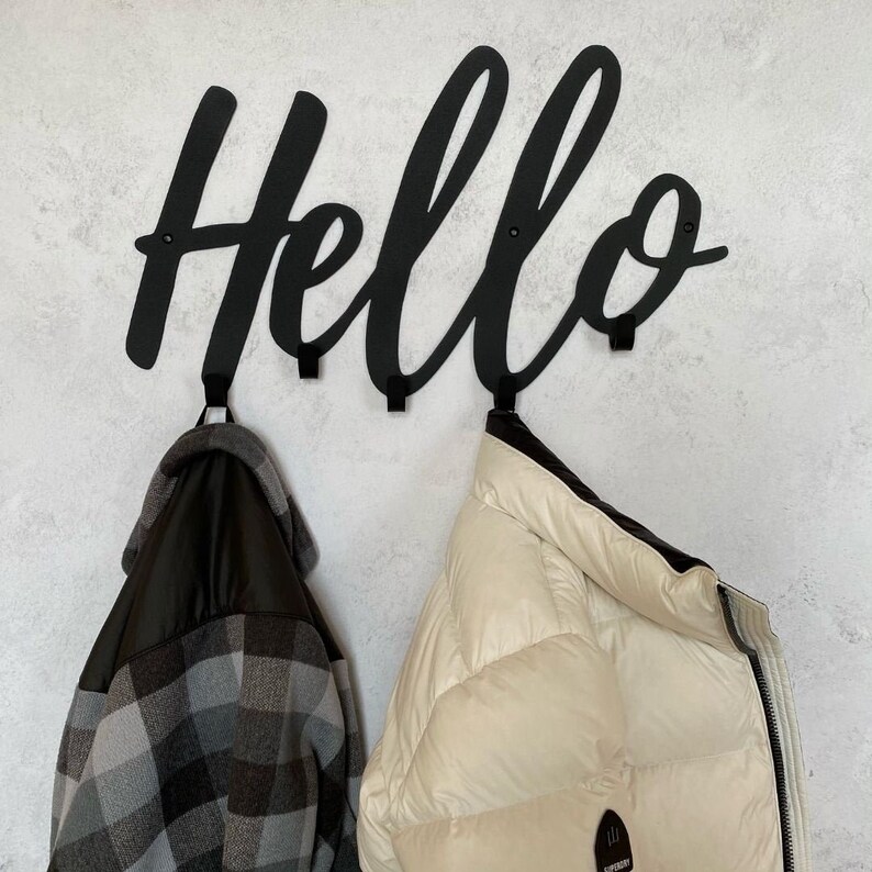 HELLO Steel Wall Mounted Coat Rack, Steel Metal Hook, Wall Rack Hook ...