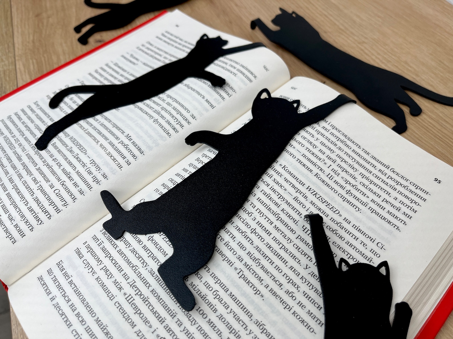 Cat Bookmark Steel for Book / Metal Bookmark / Laser Cut Metal ...