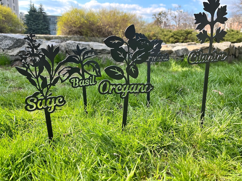 Custom Plant Markers and Metal Garden Sign, Outdoor Plant Labels ...